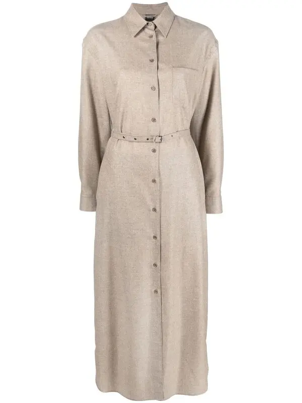 Aspesi Button-down Shirt Dress - Neutrals