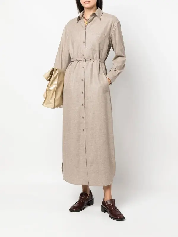 Aspesi Button-down Shirt Dress - Neutrals