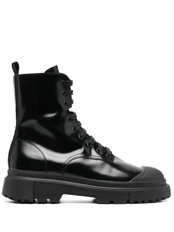 Hogan H619 Combat Boots - Black