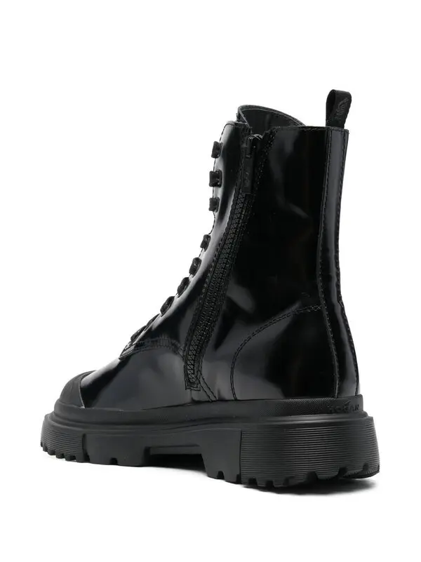 Hogan H619 Combat Boots - Black