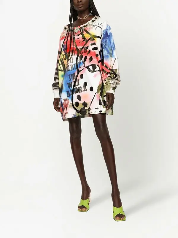 Dolce & Gabbana Graffiti-print Jumper Dress