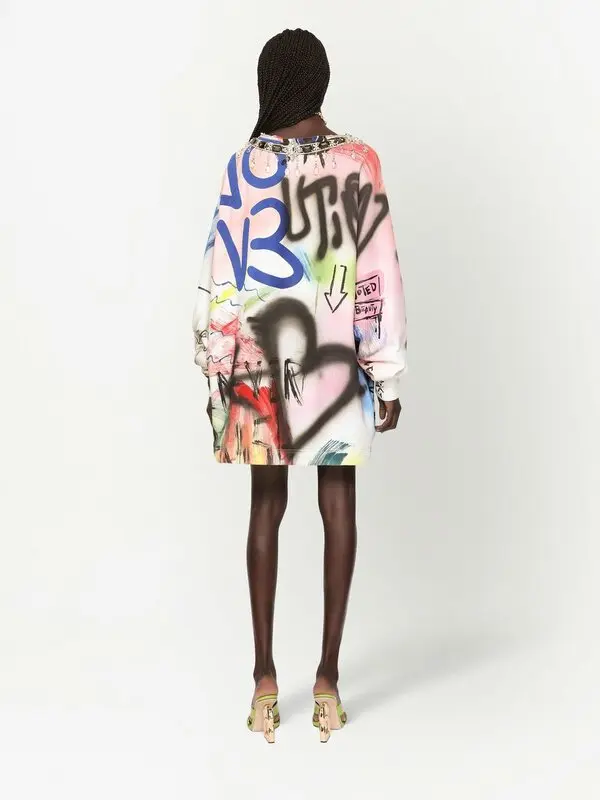 Dolce & Gabbana Graffiti-print Jumper Dress