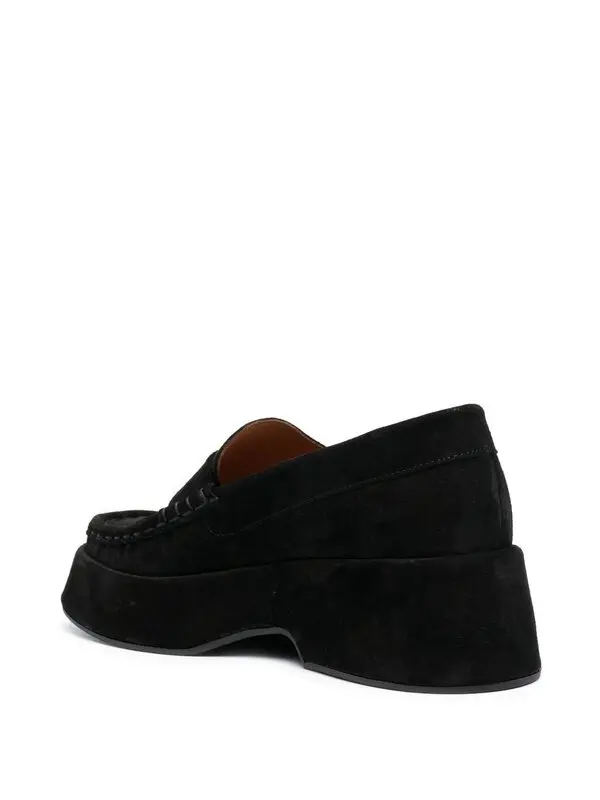 GANNI Crystal-button Suede Loafers