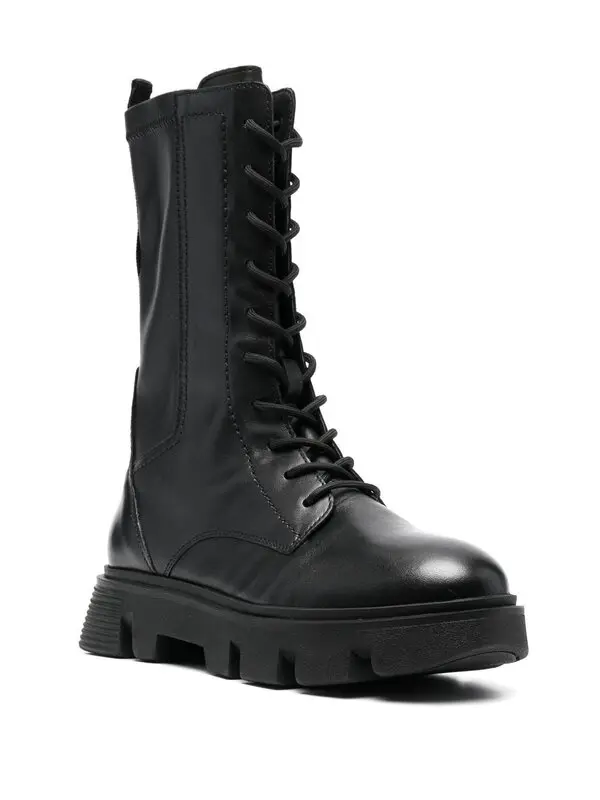 Geox Vilde Leather Combat Boots