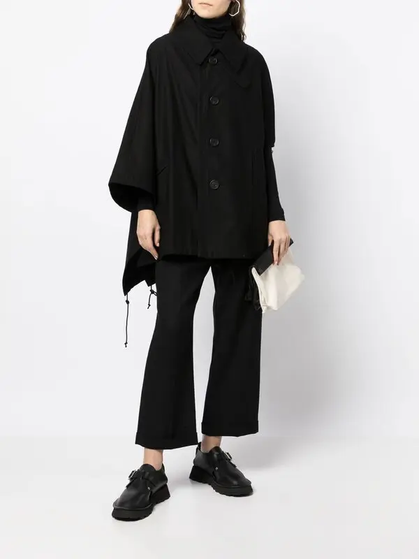 Yohji Yamamoto Long-sleeve Button-up Cape