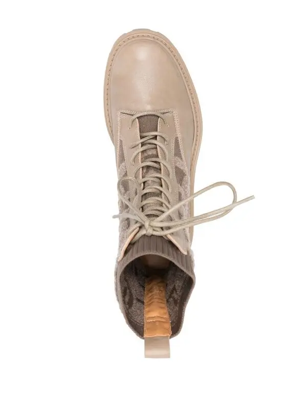 TOD'S Shearling-logo Combat Boots