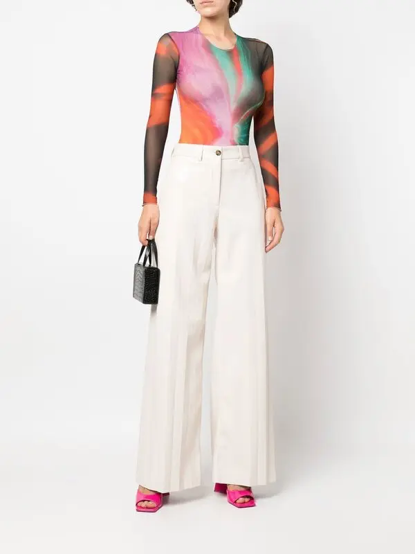 MSGM High-waisted Straight-leg Trousers