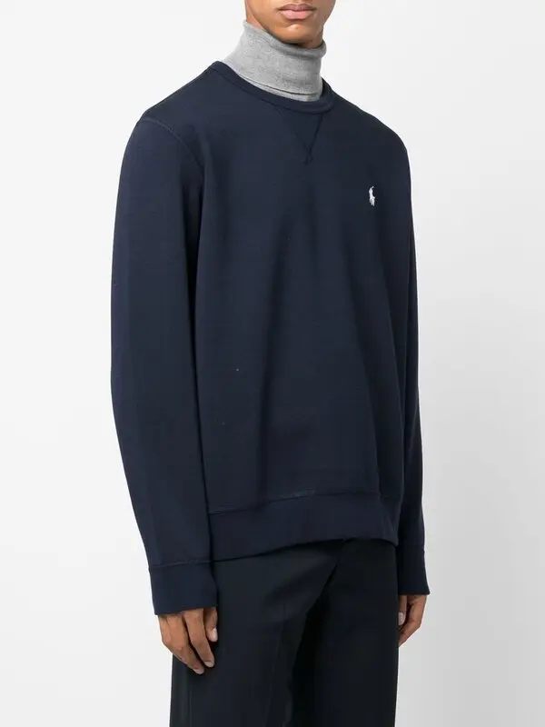 Polo Ralph Lauren Embroidered-logo Crew Neck Jumper - Blue