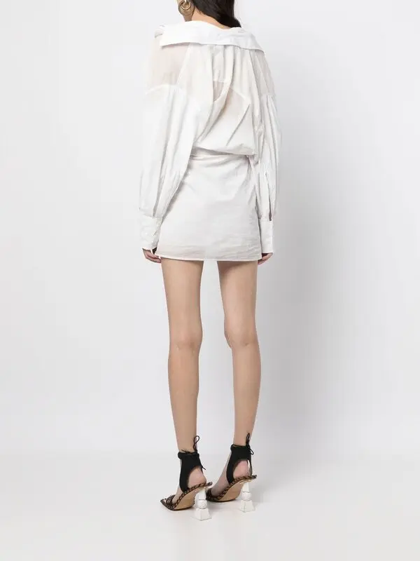 Jacquemus Knot-detail Shirt Dress - White