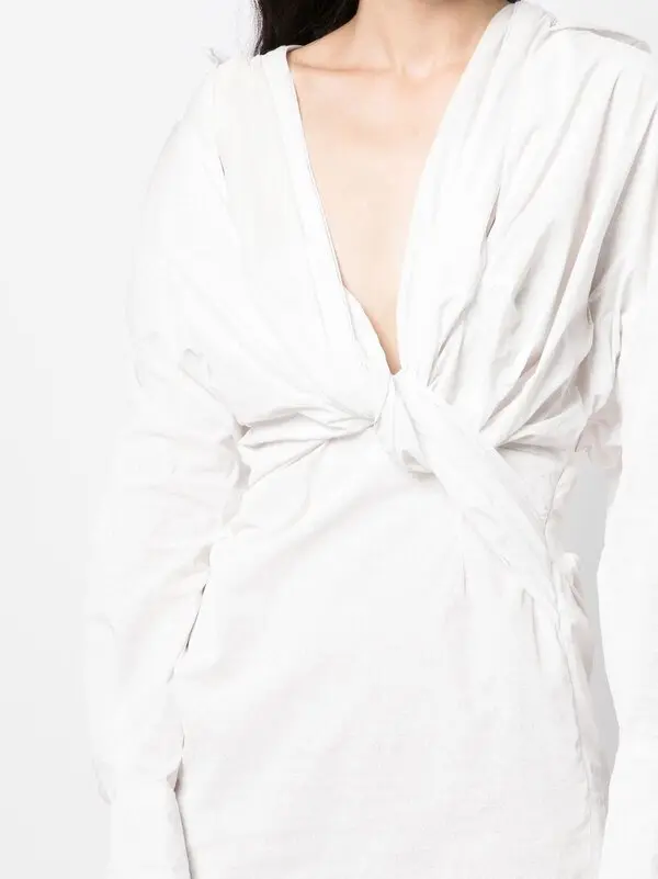 Jacquemus Knot-detail Shirt Dress - White