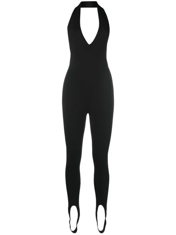 Saint Laurent Halterneck Open-back Jumpsuit - Black