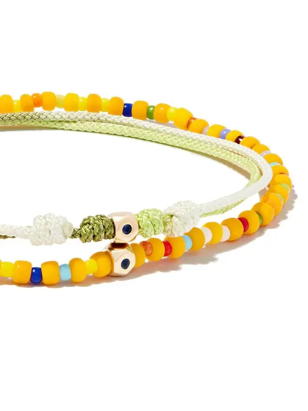 Luis Morais 14kt Yellow Beaded Bracelet Set