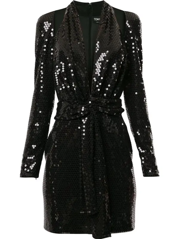 TOM FORD Sequin Cut Out Halter Dress
