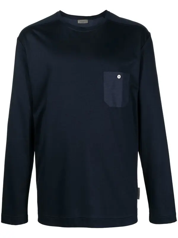 Zimmerli Modern Lounge Long-sleeve T-shirt - Blue