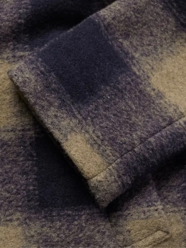 Mr P. Checked Wool-blend Felt Coat