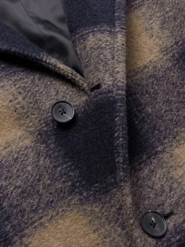 Mr P. Checked Wool-blend Felt Coat