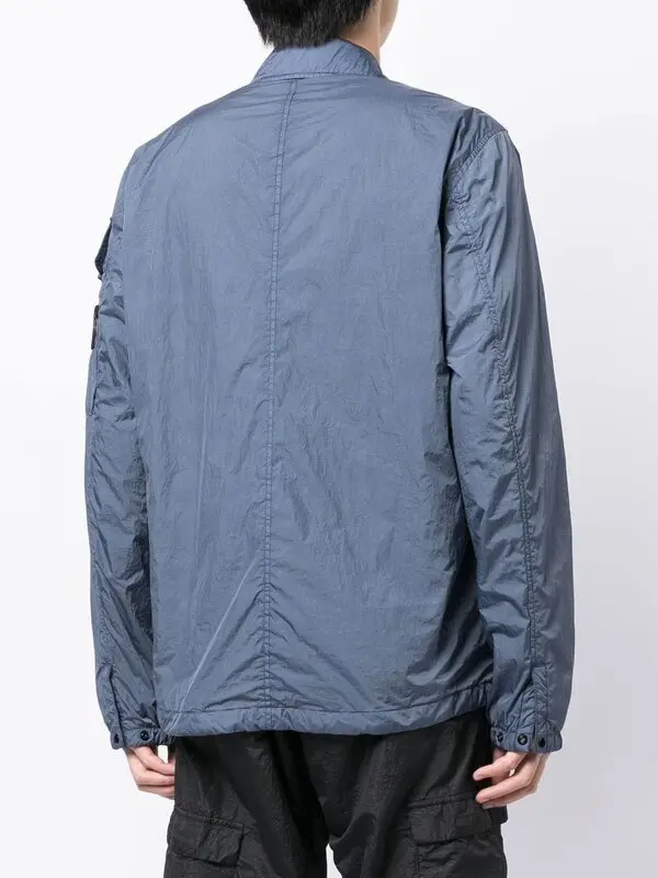 Stone Island Crinkled Compass-patch Shirt Jacket