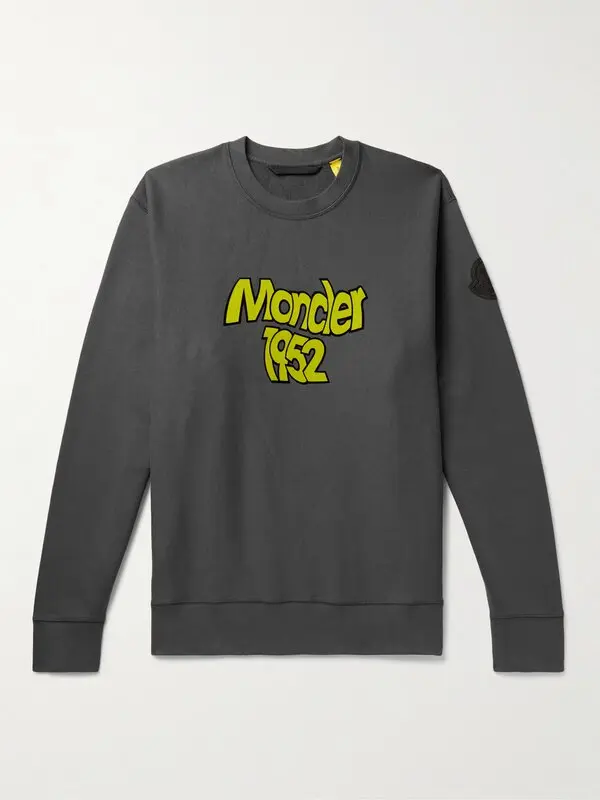 Moncler 1952 Logo-flocked Cotton-jersey Sweatshirt