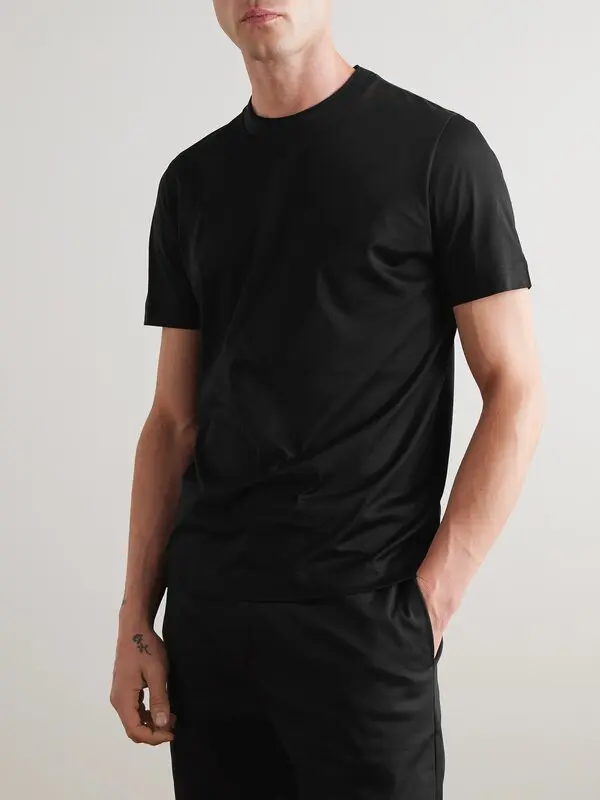 Canali Cotton-jersey T-shirt - Black