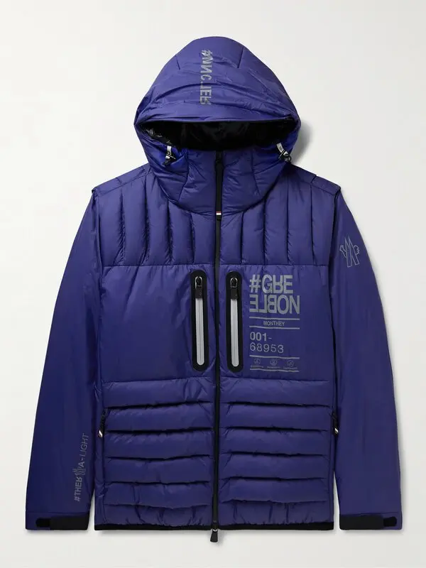 Moncler Monthey Logo-print Quilted Ripstop Hooded Down Ski Jacket