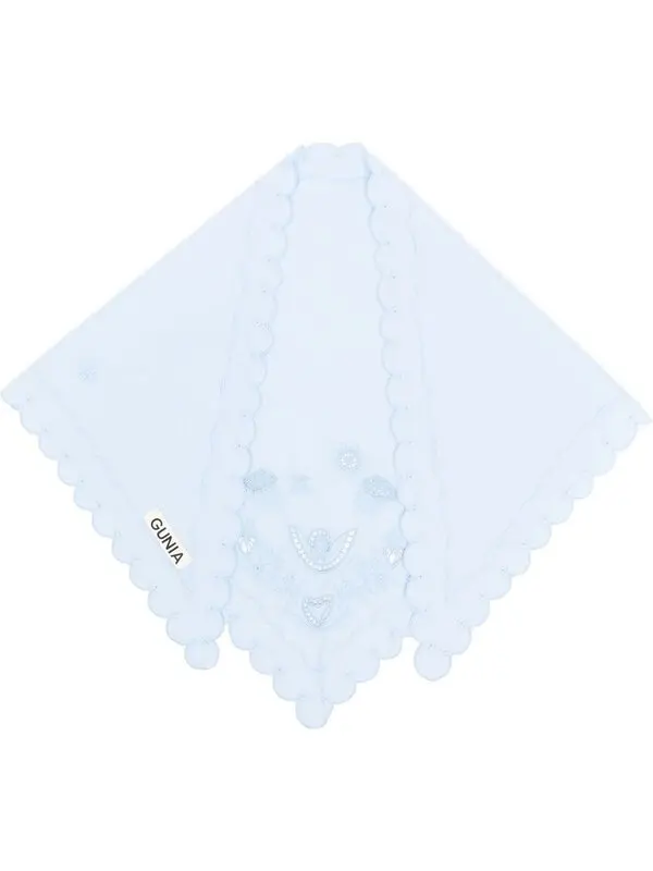 GUNIA PROJECT Broderie-anglaise Cotton Scarf - Blue