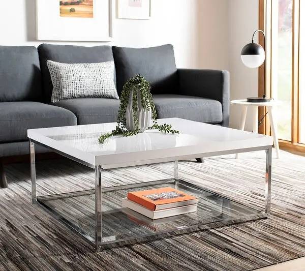 SAFAVIEH Malone Chrome High Gloss Coffee Table