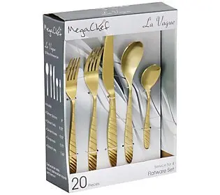 MEGACHEF La Vague 20 Pc Flatware Set
