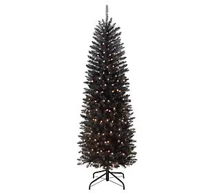 PULEO INTERNATIONAL Puleo Pre-lit 6.5' Black Pencil Fraser Fir Chri Tmas Tree - One-color