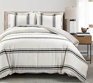 LUSH DECOR Farmhouse Stripe Rev. Duvet Cover Set F/q Lu Sh Decor - One-color