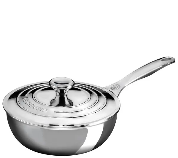 LE CREUSET 2-qt Stainless Steel Saucier Pan Wit H Lid - Silver