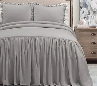 LUSH DECOR Belgian Flax Bedspread 3-piece Set King/ck L Ush Decor - One-color