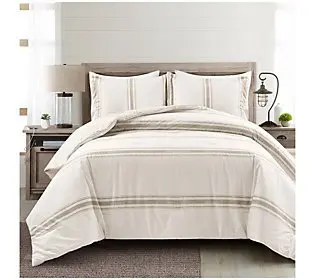 LUSH DECOR Farmhouse Stripe Rev. Comforter Set Kg By - One-color