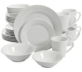 Gibson Noble Court 30 Piece White Ceramic Dinnerware Set - One-color