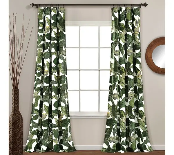 LUSH DECOR Tropical Paradise Green 52' X 108' Set Lush Cor - One-color