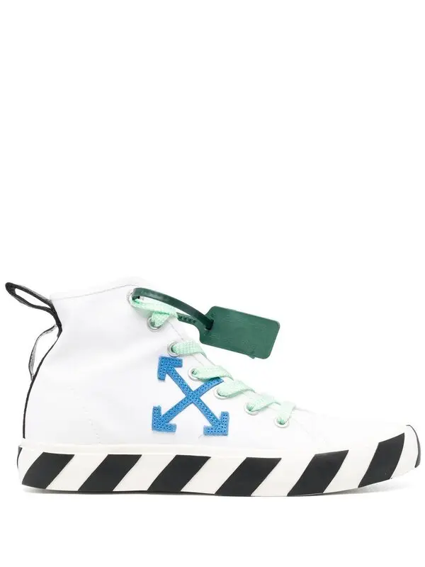 Off-White Vulcanized High-top Sneakers - White Navy Blue