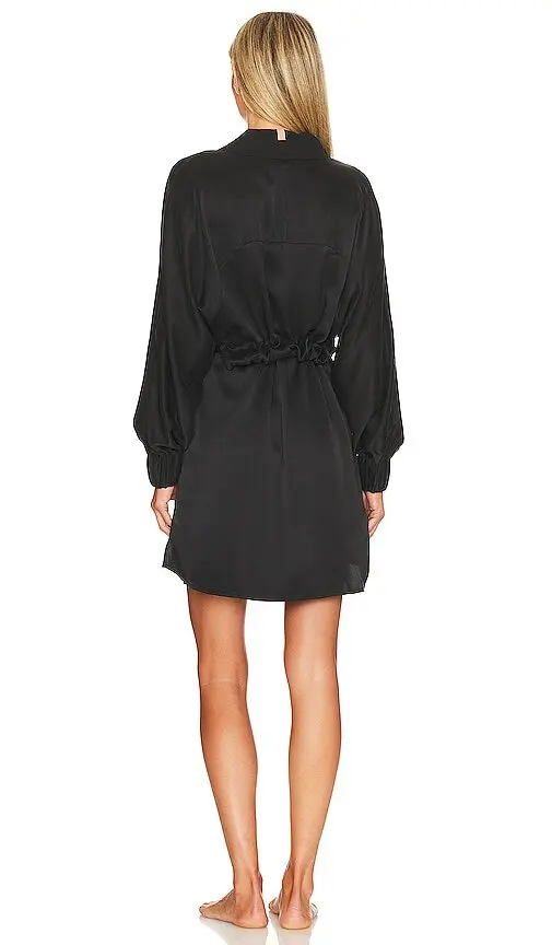 Lunya Washable Silk Robe In Black - Immersed Black