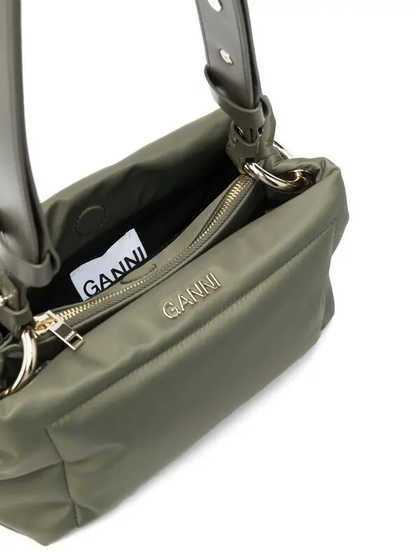 Ganni Medium Pillow Shoulder Bag - Green | Editorialist