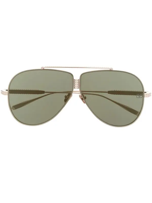 Valentino Garavani Rockstud Aviator Sunglasses - Gold