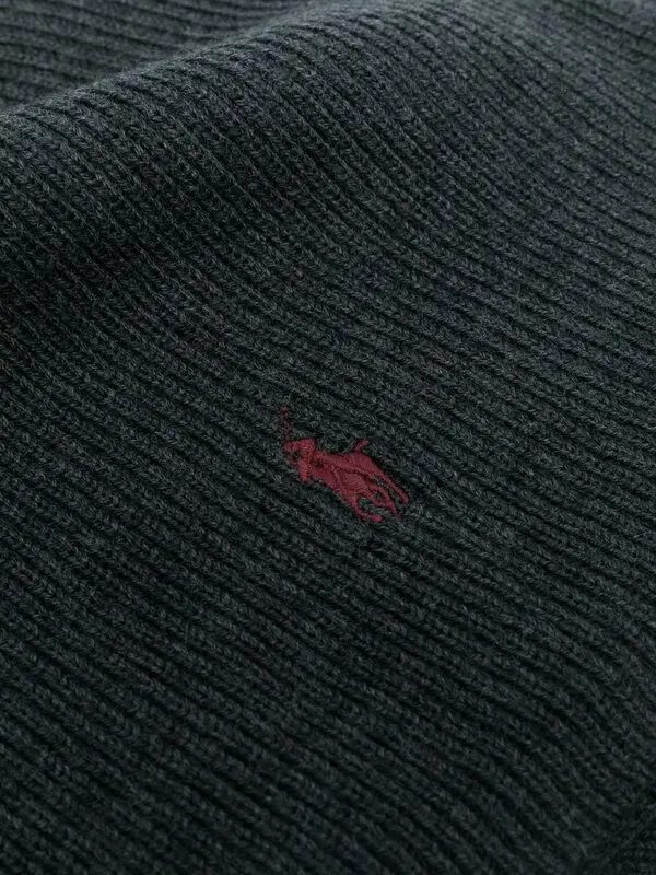 Polo Ralph Lauren Embroidered-logo Ribbed Scarf