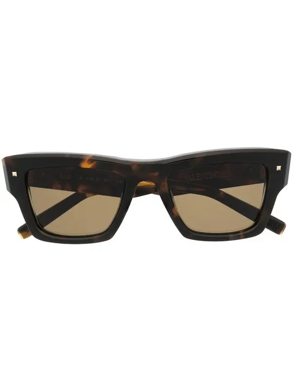 Valentino Garavani Rockstud Square-frame Sunglasses - Brown