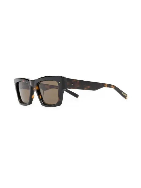 Valentino Garavani Rockstud Square-frame Sunglasses - Brown