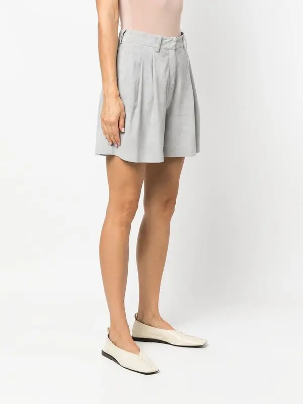 Fabiana Filippi Suede High-waisted Pleated Shorts