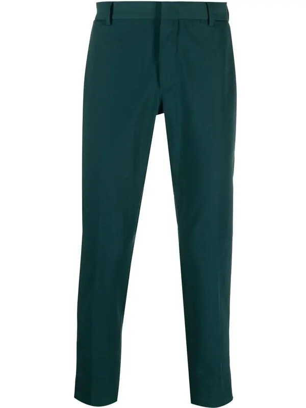 PT TORINO Contrasting-cuff Straight-leg Trousers - Green