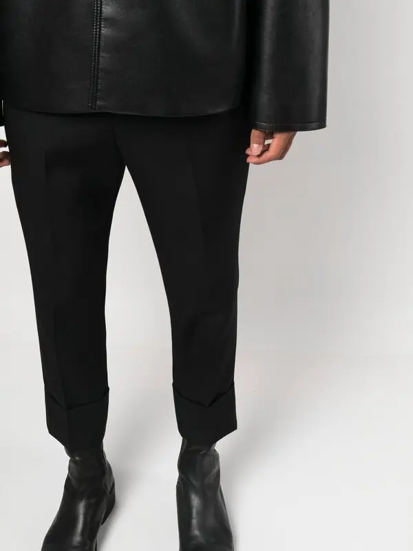 SAPIO Cropped Wool Trousers - Black