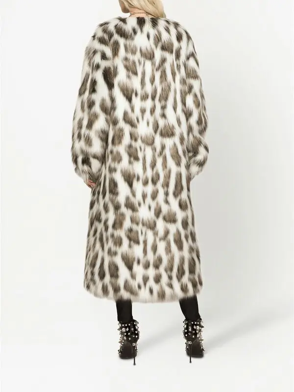 Dolce & Gabbana Leopard-print Faux-fur Mid-length Coat