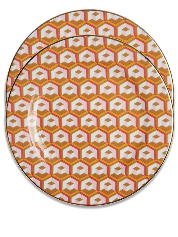 La DoubleJ Cubi Oro Dessert Plate - Orange