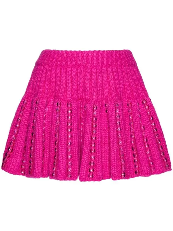 Valentino Garavani Embroidered Knitted Mini Skirt