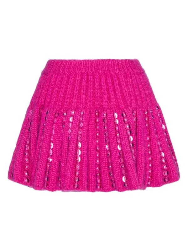 Valentino Garavani Embroidered Knitted Mini Skirt