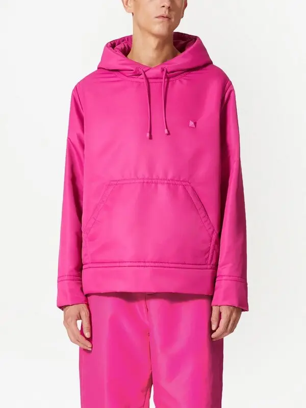 Valentino Garavani Stud-detail Padded Hoodie - Pink