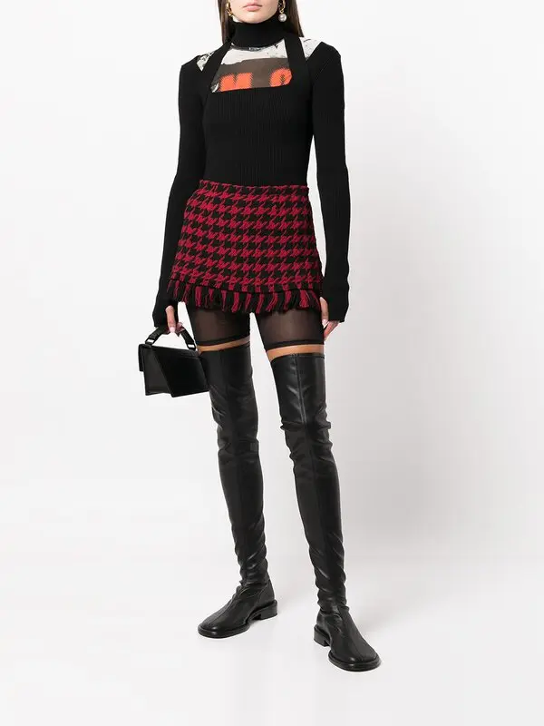Monse Houndstooth-pattern Mini Skirt